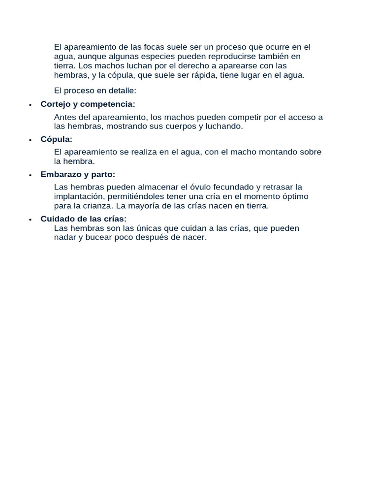 El Apareamiento de La Foca | PDF