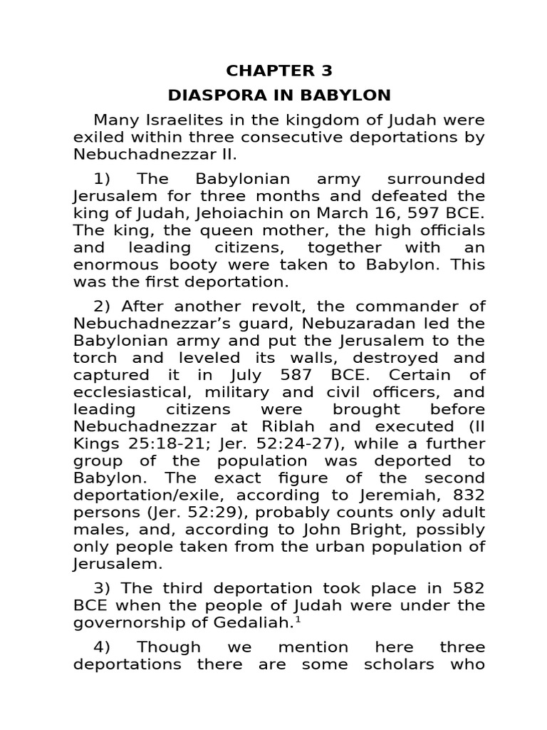 Babylonian Exile of the Israelites | PDF | Babylonian Captivity ...