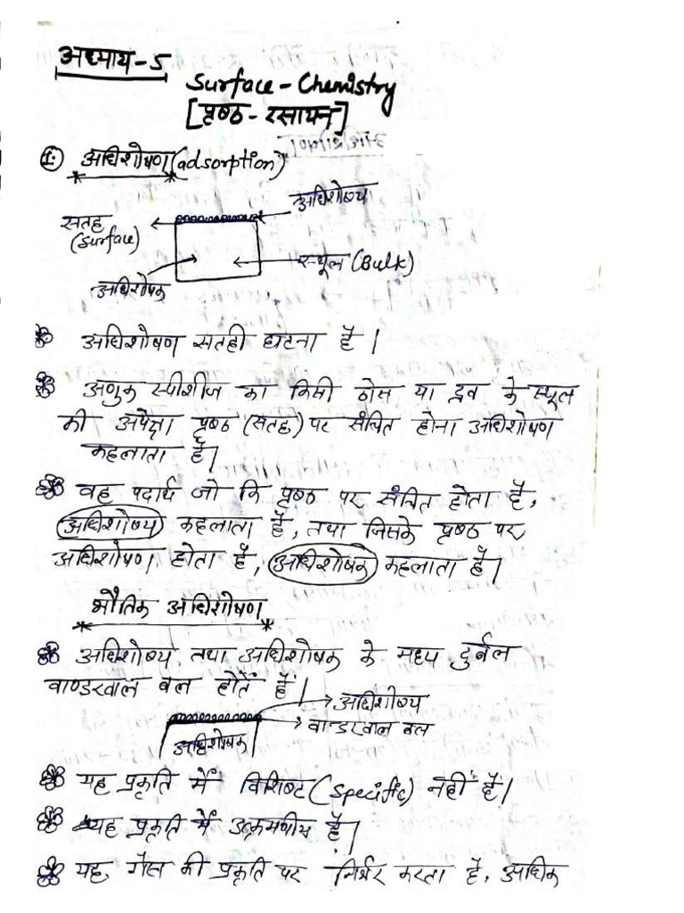 Surface Chemistry Notes | PDF