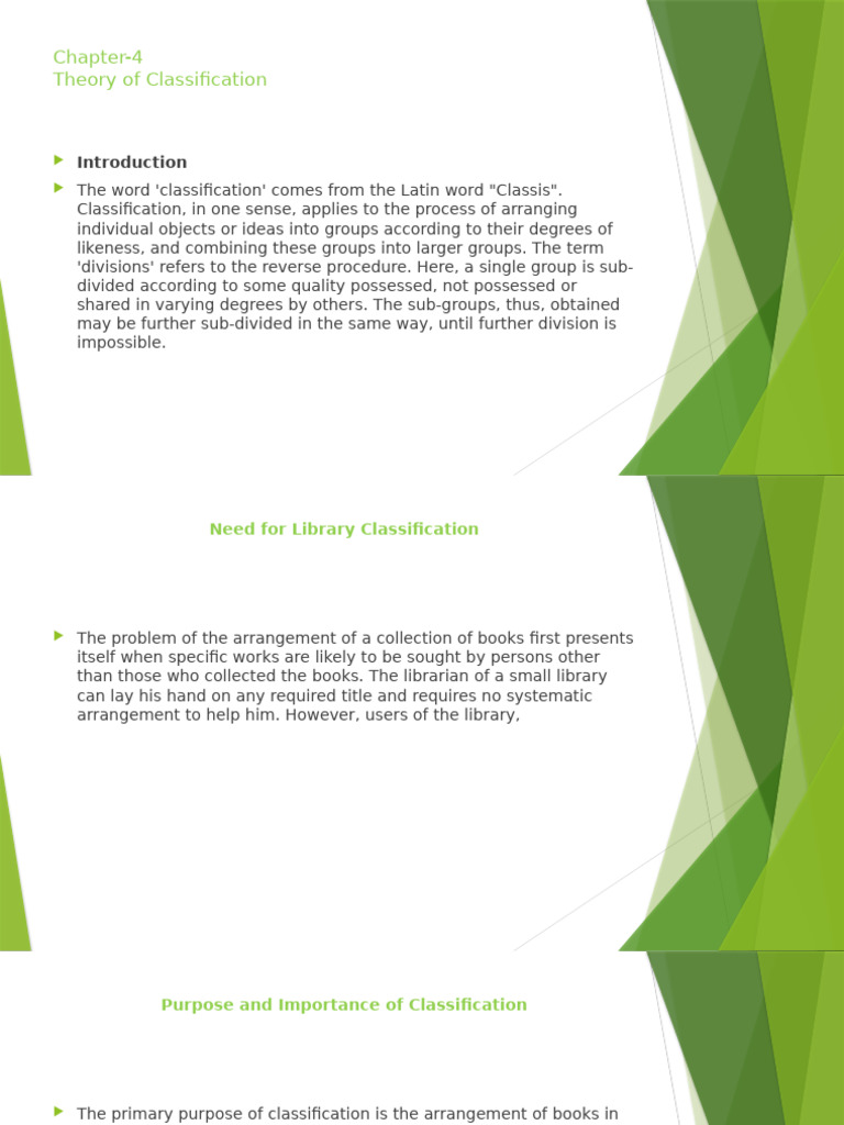 Chapter-4 Theory of Classification | PDF | Liberal Arts Education