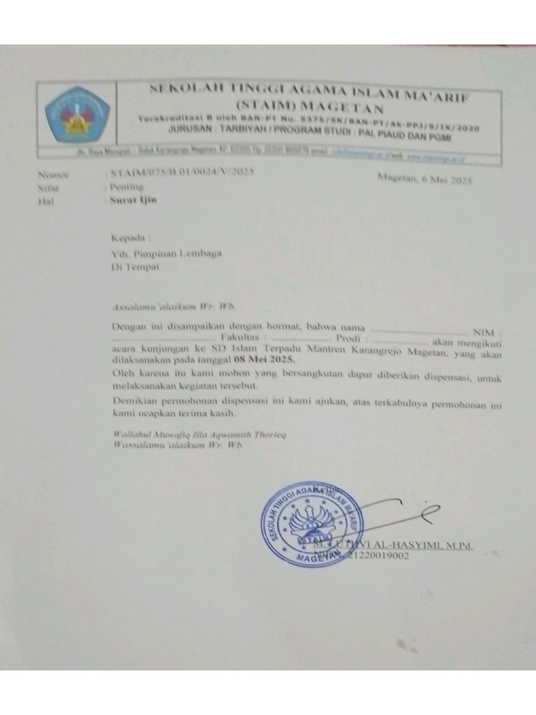 Surat Dispen SD | PDF