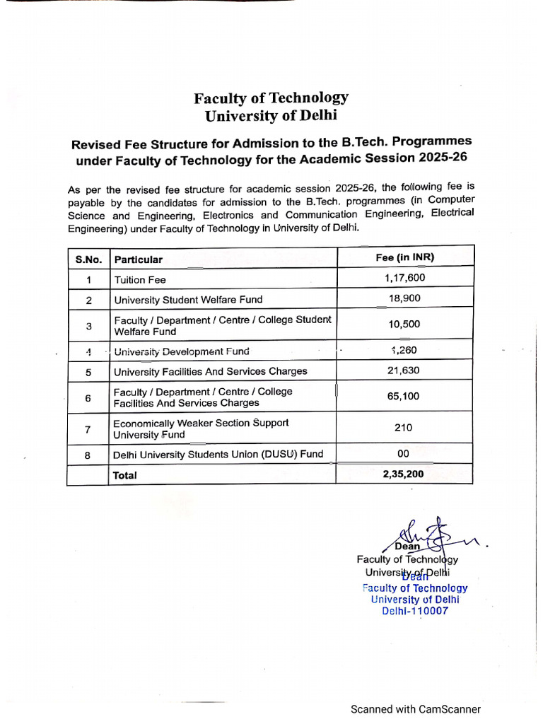 Fee Structure 2025-26 | PDF