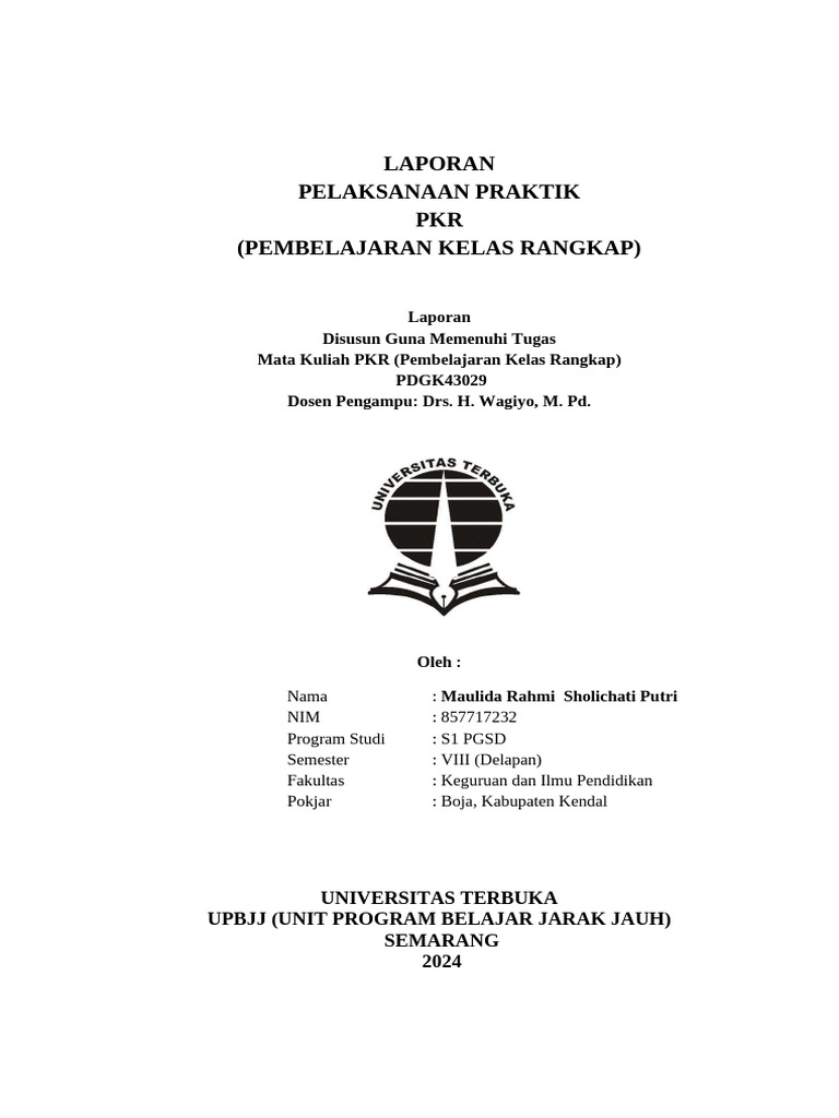 Cover Laporan PKR dan Daftar Isi pkr | PDF