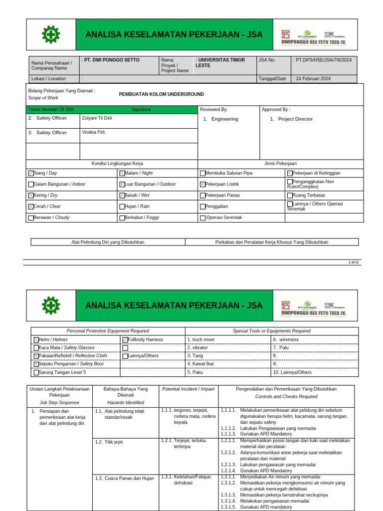 JSA - KOLOM UNDERGROUND | PDF