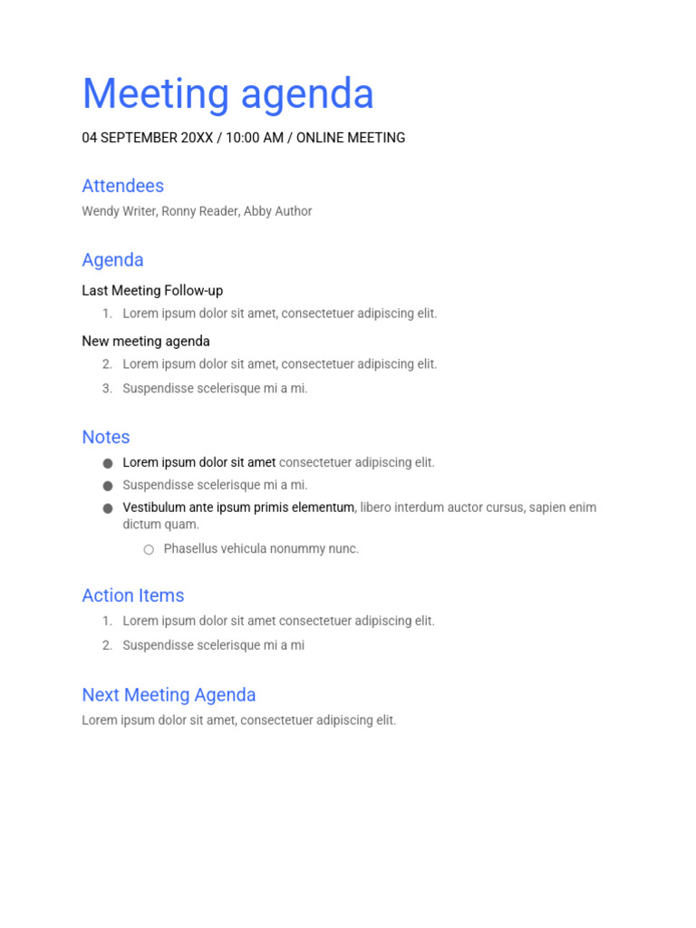 4025903-Meeting Agenda Template For Follow Up Meetings | PDF
