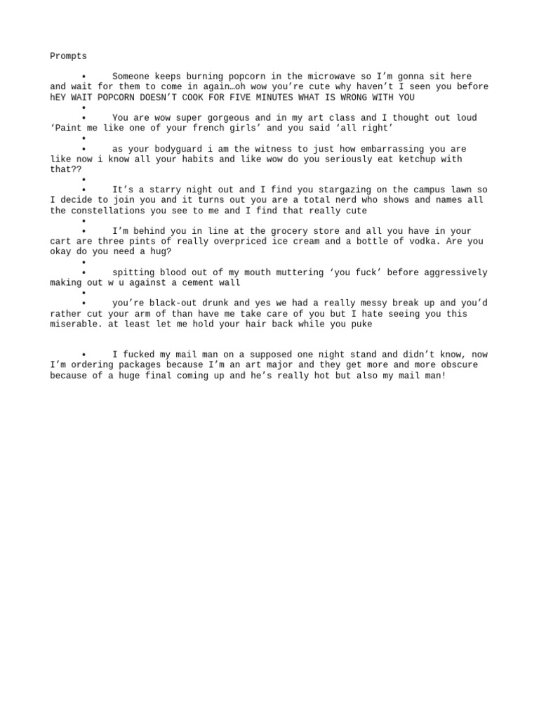 Creative Romantic Prompts Collection | PDF