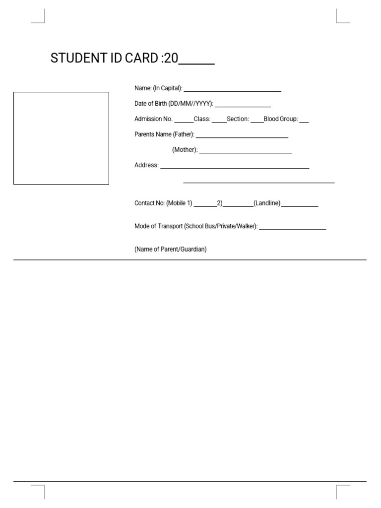 Student Id Card Format (3) - 1 | PDF