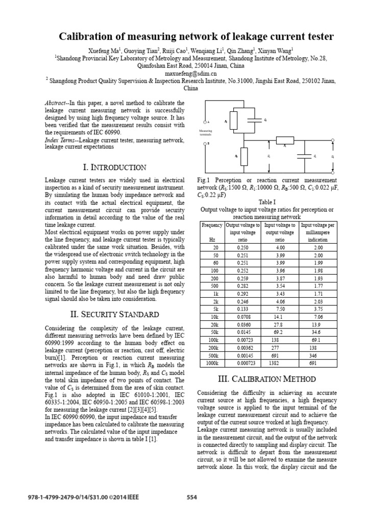Calibration of Leakage Current Tester | PDF | Electrical Impedance ...