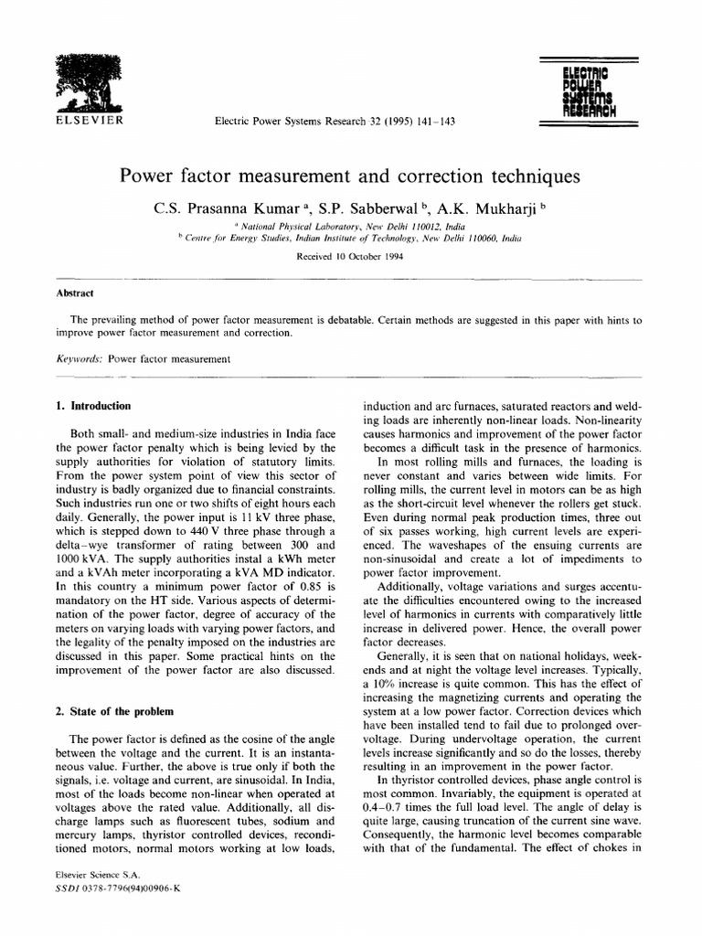 Power Factor Measurement and Correction Techniques | PDF | Transformer ...