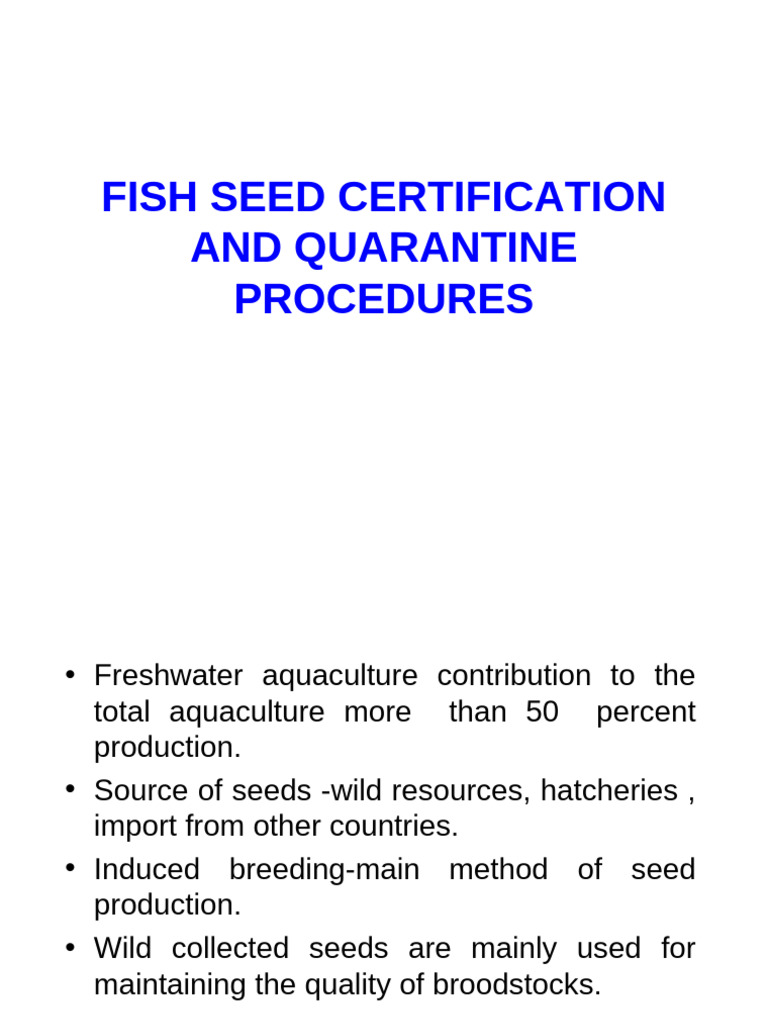 Brood Stock Management in Aquaculture | PDF | Edible Fish | Aquaculture