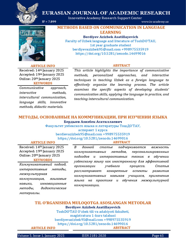 Til o Rganishda Muloqotga Asoslangan Metodlar | PDF