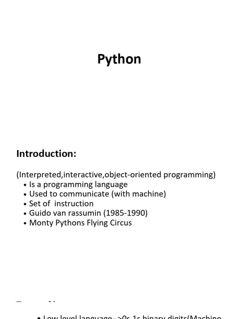 Nivi Python - PPTX - 20250520 - 200602 - 0000 | PDF | Python (Programming Language) | Reserved Word