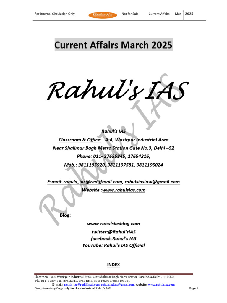 Current Affair Mar2025 | PDF