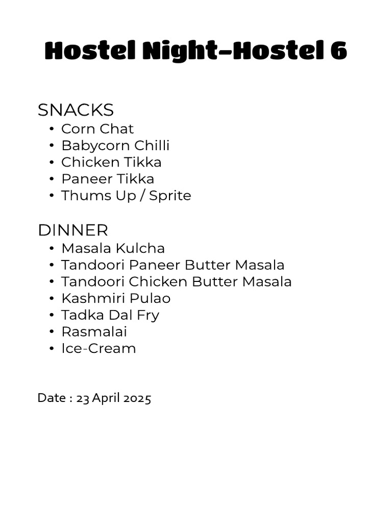Hostel Night | PDF