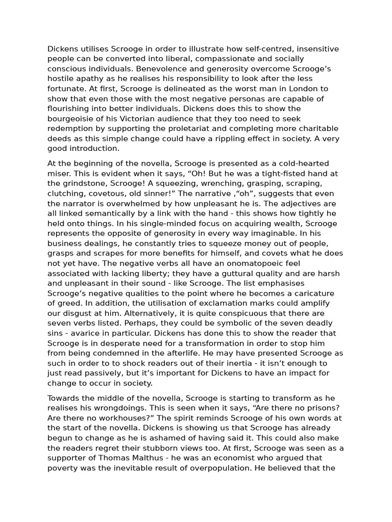 English essay transformation | PDF | Ebenezer Scrooge | Charles Dickens
