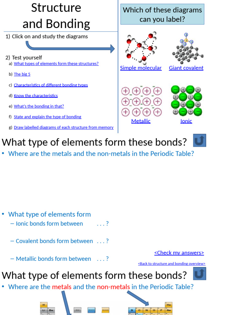 14 - Structure and Bonding - Revision | PDF | Chemical Bond | Chemical ...