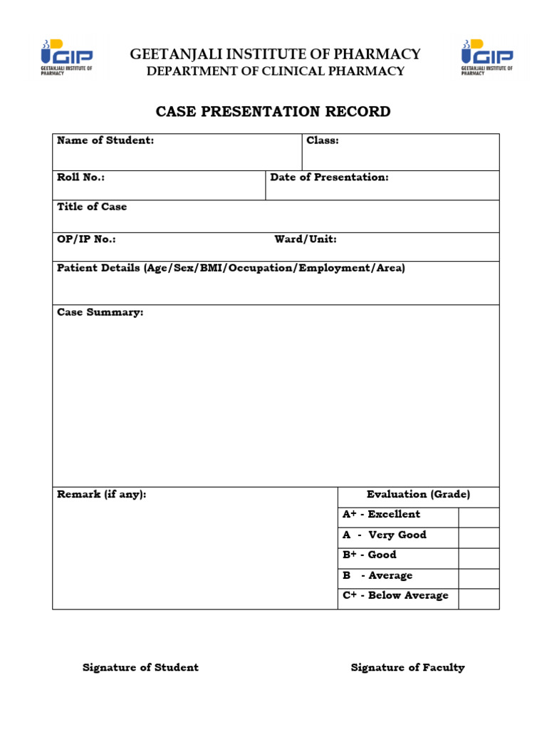Case Presentation Format | PDF