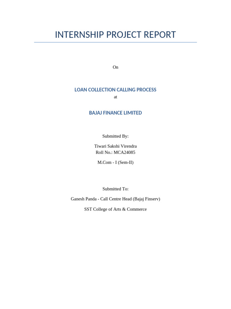 Internship Project Report Tiwari Sakshi | PDF | Call Centre | Customer ...