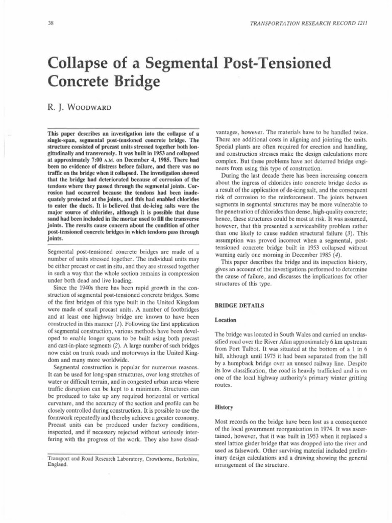 Investigation of Concrete Bridge Collapse | PDF | Prestressed Concrete ...