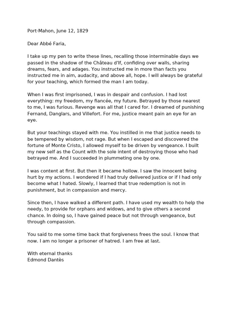 Letter To Abbe Faria | PDF