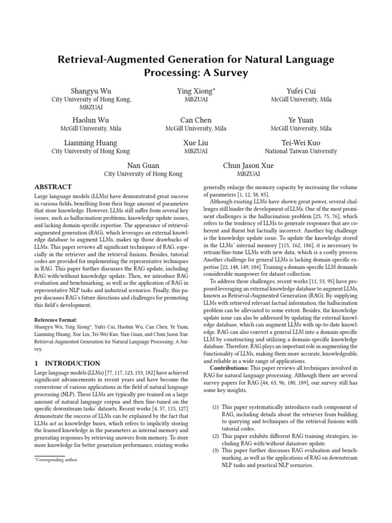 Retrieval-Augmented Generation For Natural Language Processing: A ...