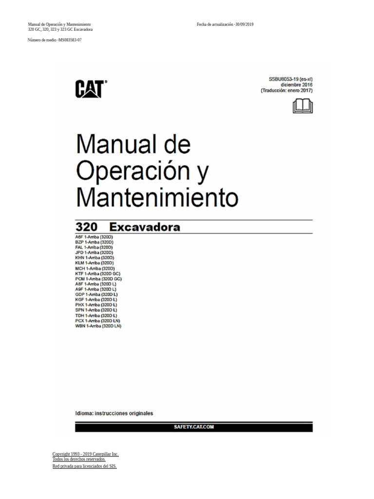 Manual de Mantenimiento Excavadoras Caterpillar | PDF | Refrigerante ...