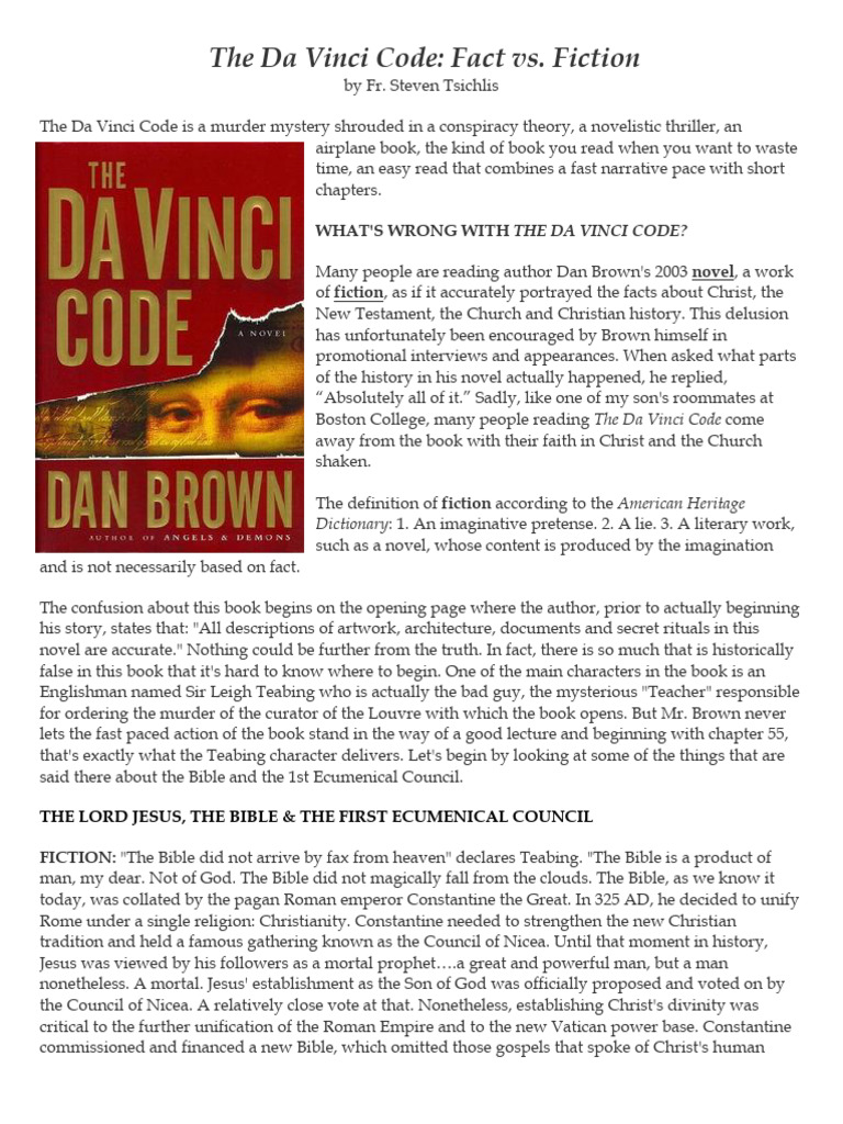 Da Vinci Code: Myths vs. Reality | PDF | Jesus | Tetragrammaton
