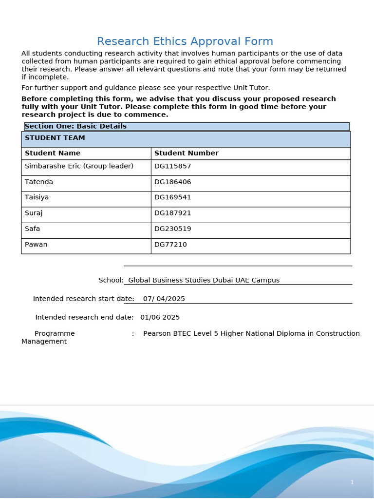 2 Research Ethics Approval form | PDF | Consent | Informed Consent