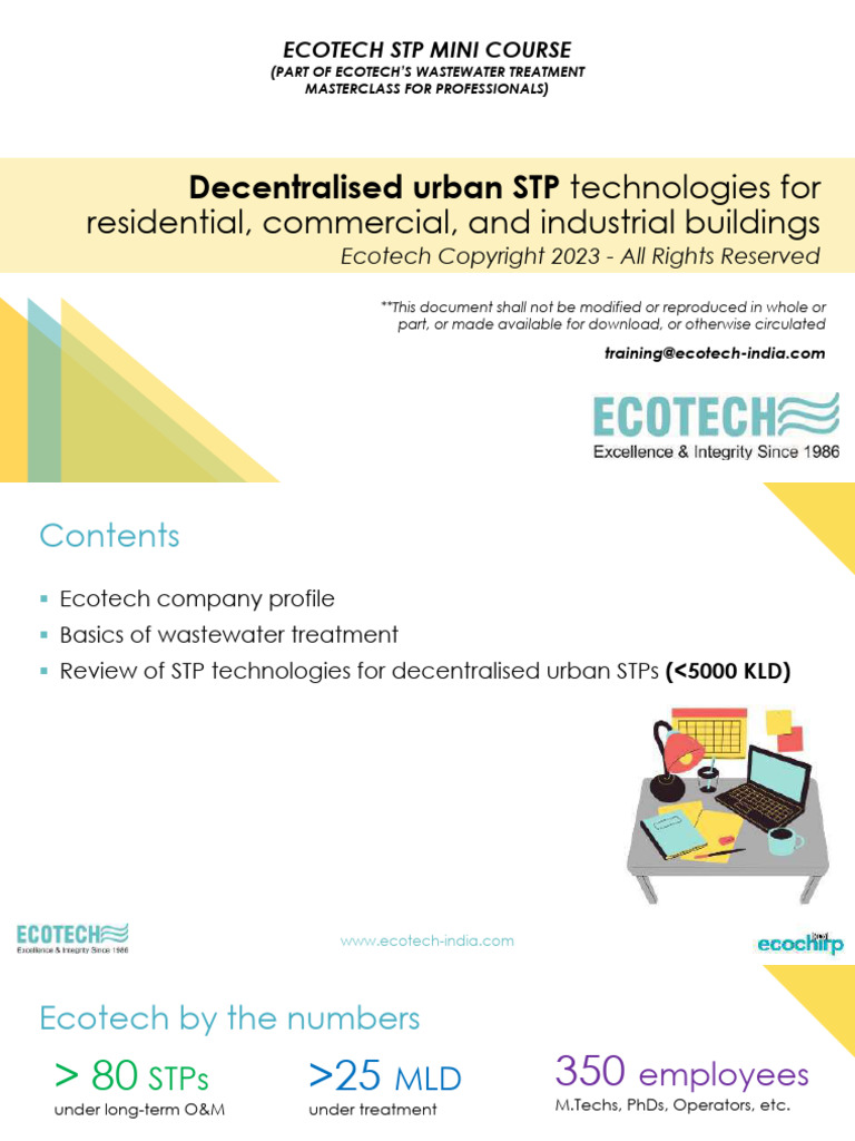 STP Mini Course From Ecotech - Compressed | PDF | Sewage Treatment | Water Treatment