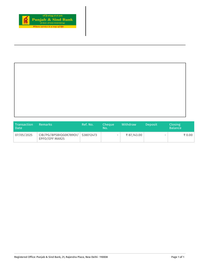 March25 PF Statement | PDF