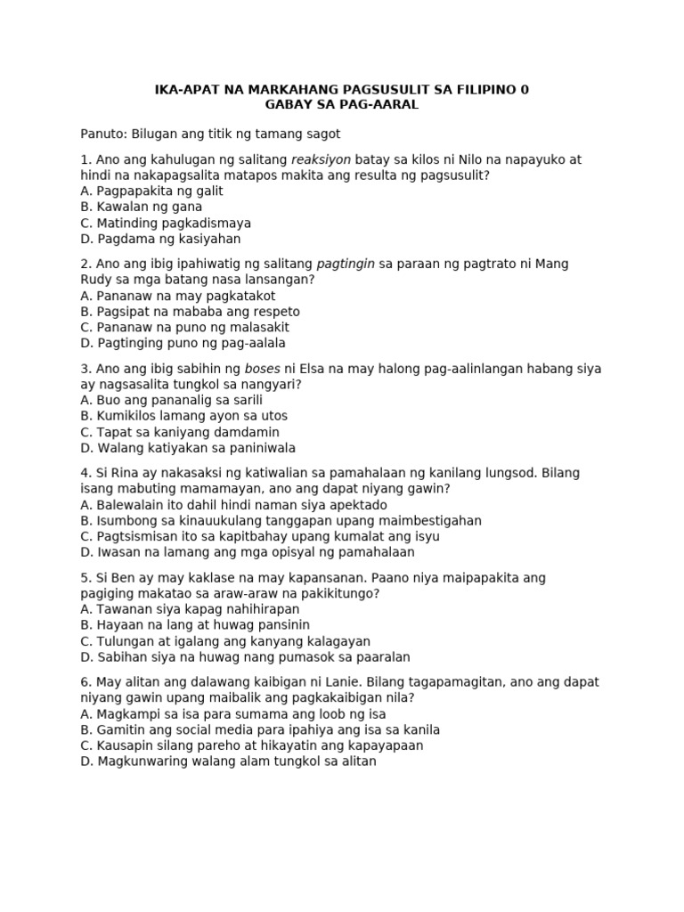 Pointers Filipino 9 | PDF