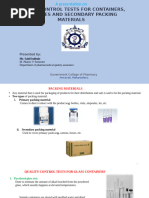 Quality Control Tests For Containers, Closures and Secondary Packing ...