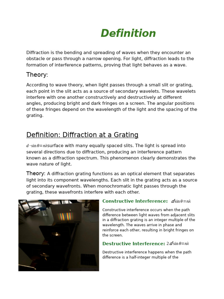 Wave Nature of Light: Diffraction & Polarization | PDF | Diffraction ...