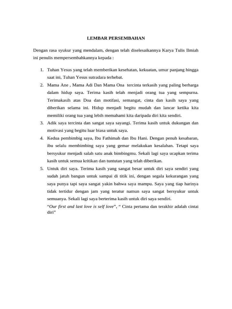 LEMBAR PERSEMBAHAN | PDF