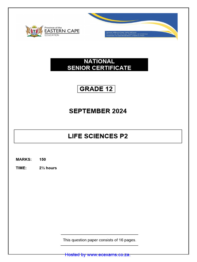 Grade 12 Life Sciences Exam Paper 2024 | PDF | Dominance (Genetics) | Gene
