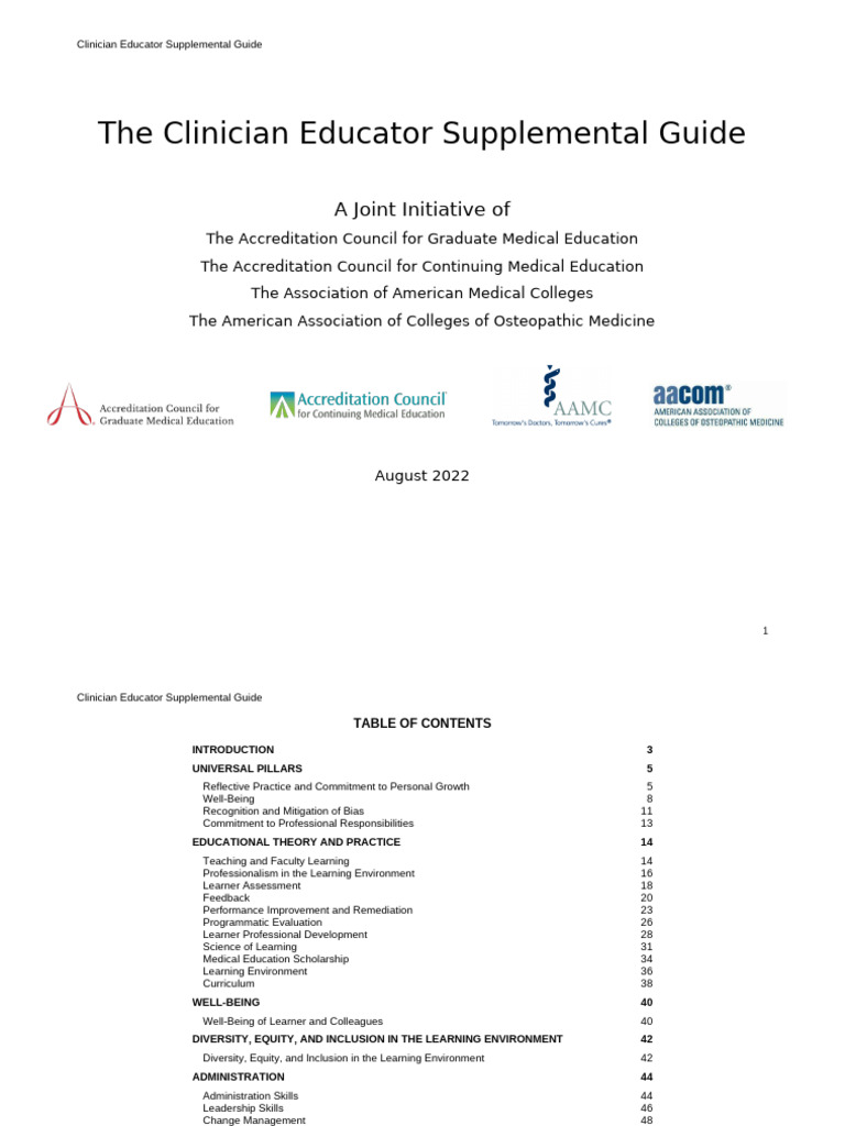 clinicianeducatorsupplementalguidetemplate | PDF | Educational ...