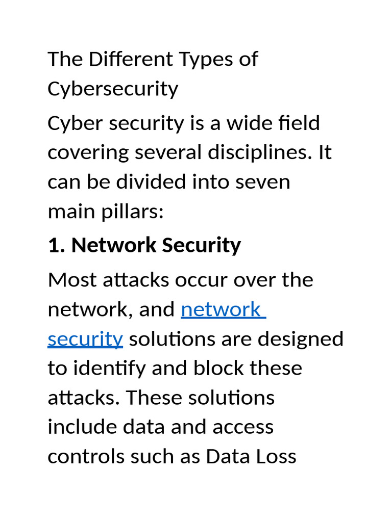 Types of Cybersecurity Explained | PDF | Security | Computer Security