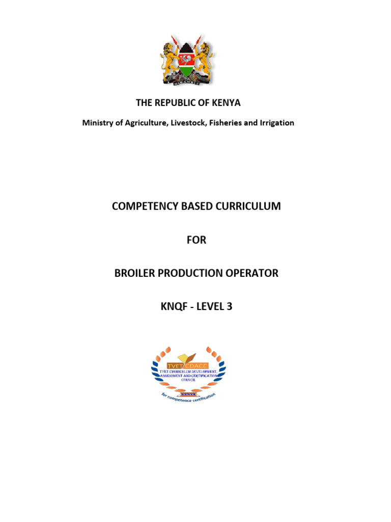 Validated Curriculum Broiler Production Operator Level 3 | PDF ...