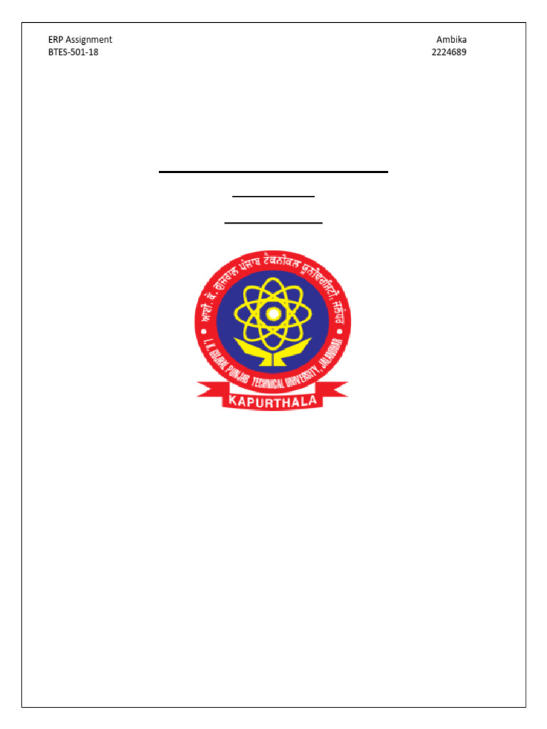 ERP Assignment-1, Ambika, 2224689 | PDF | Enterprise Resource Planning | Customer Relationship ...