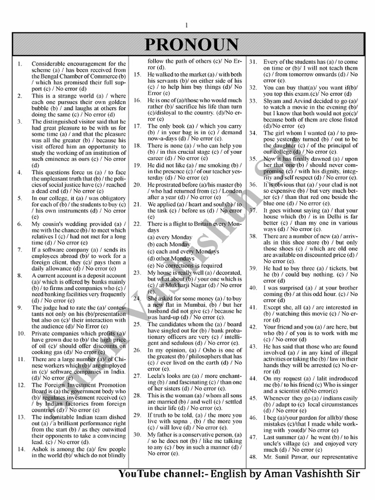 Pronoun Practice Sheet | PDF