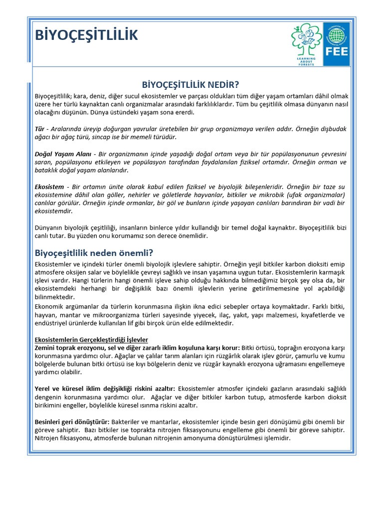 Biyoçeşitlilik Nedir | PDF