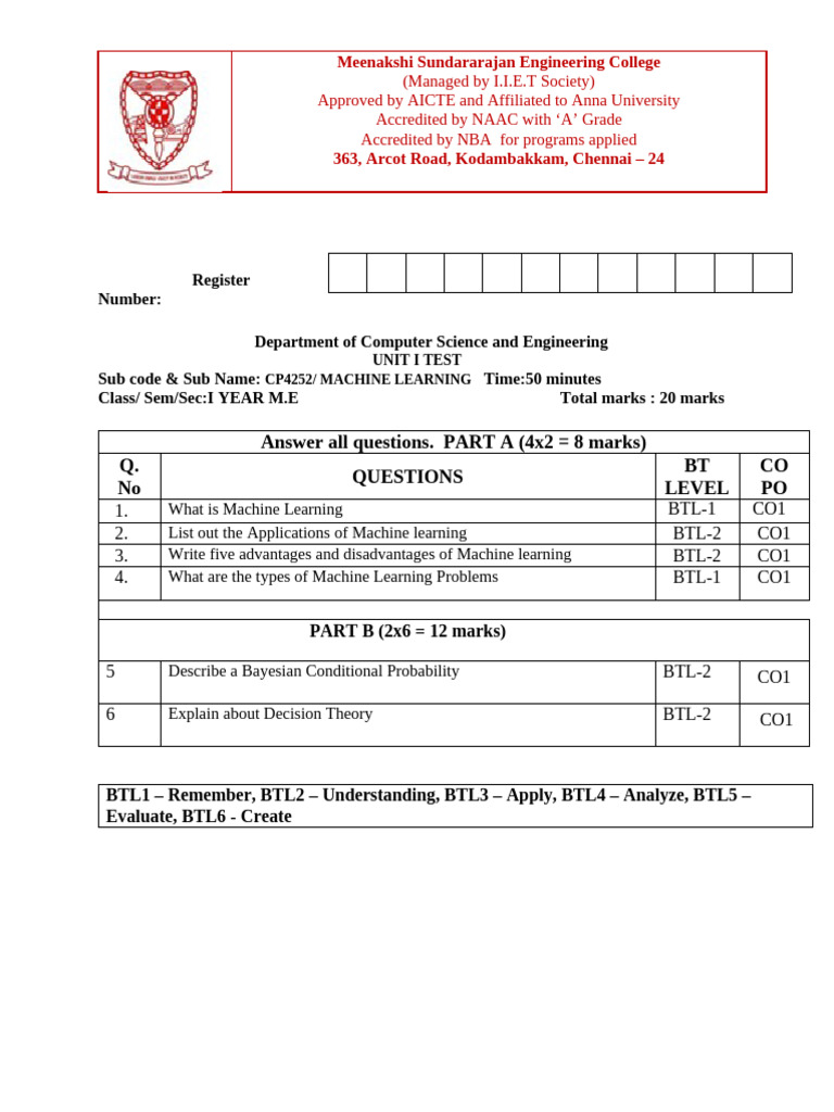 Unit Test 1 | PDF