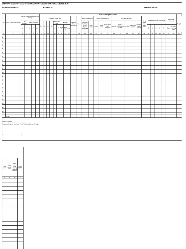 VI. Form Rekap Puskesmas Skrining Edit | PDF