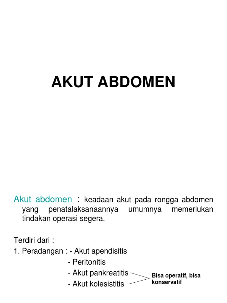 Akut Abdomen | PDF | Kesehatan Holistik | Sains & Matematika