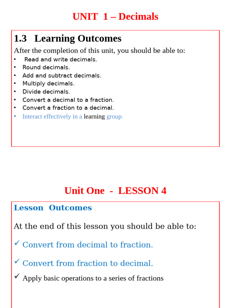 MTHS 176 Lesson 4_B_Year 2025 | PDF | Decimal | Ratio