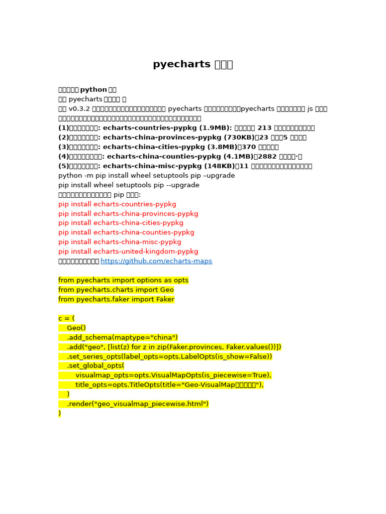 pyecharts 画地图 | PDF
