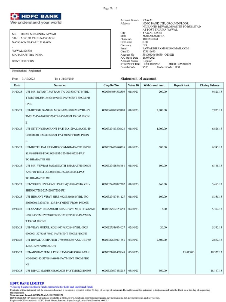 Acct Statement XX6486 26042024 | PDF