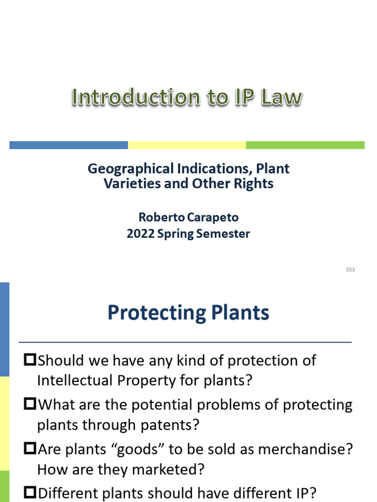 IP Law: Protecting Plant Varieties | PDF | Traditional Knowledge
