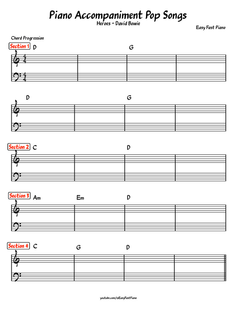 Piano Accompaniment For Pop Songs - East Fast Piano | PDF | David Bowie ...