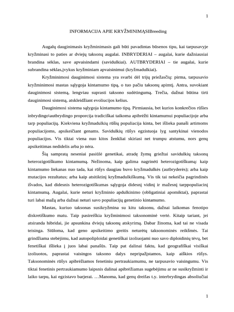 Breeding 1 | PDF